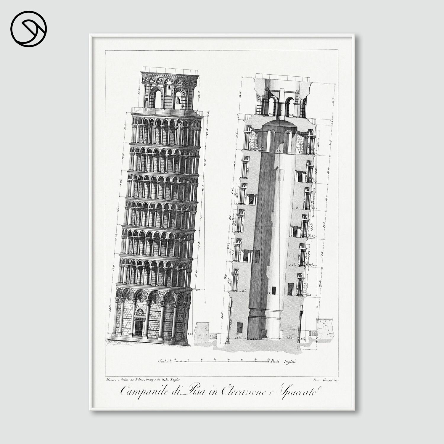 Постер в раме 50х70 Postermarkt, Пизанская Башня