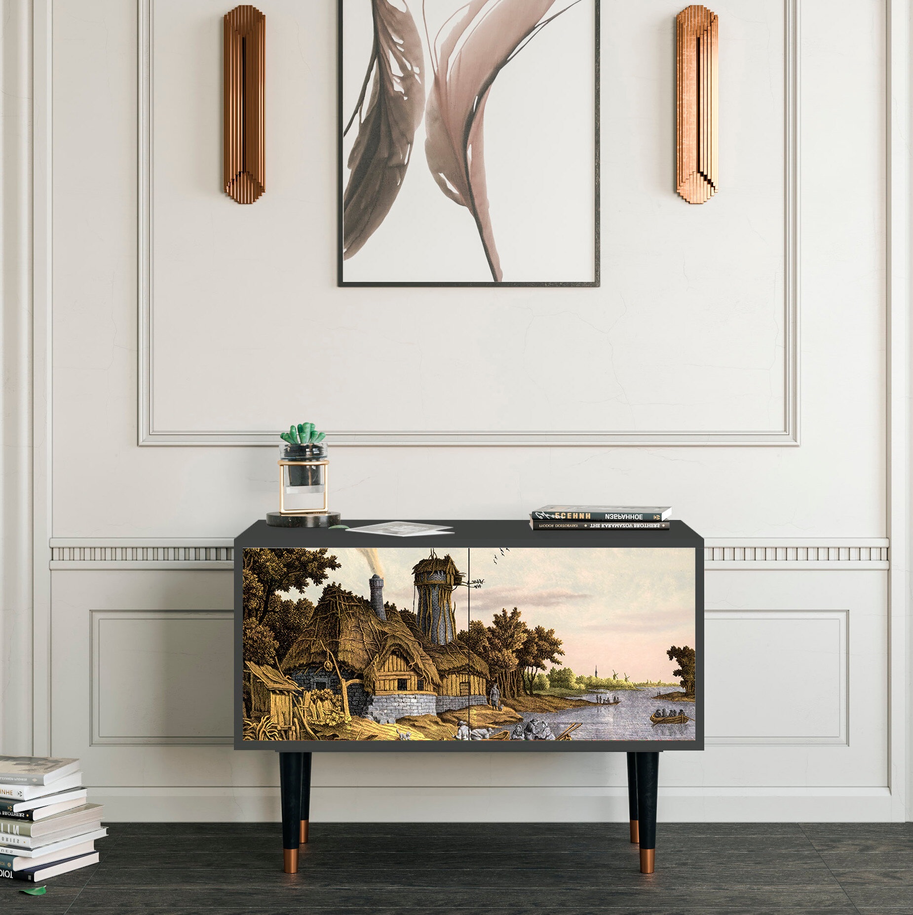 Комод - STORYZ - S1 Mill along a River by Jonas Zeuner, Размер - 94 x 69 x 48 см, Цвет корпуса - , Антрацит