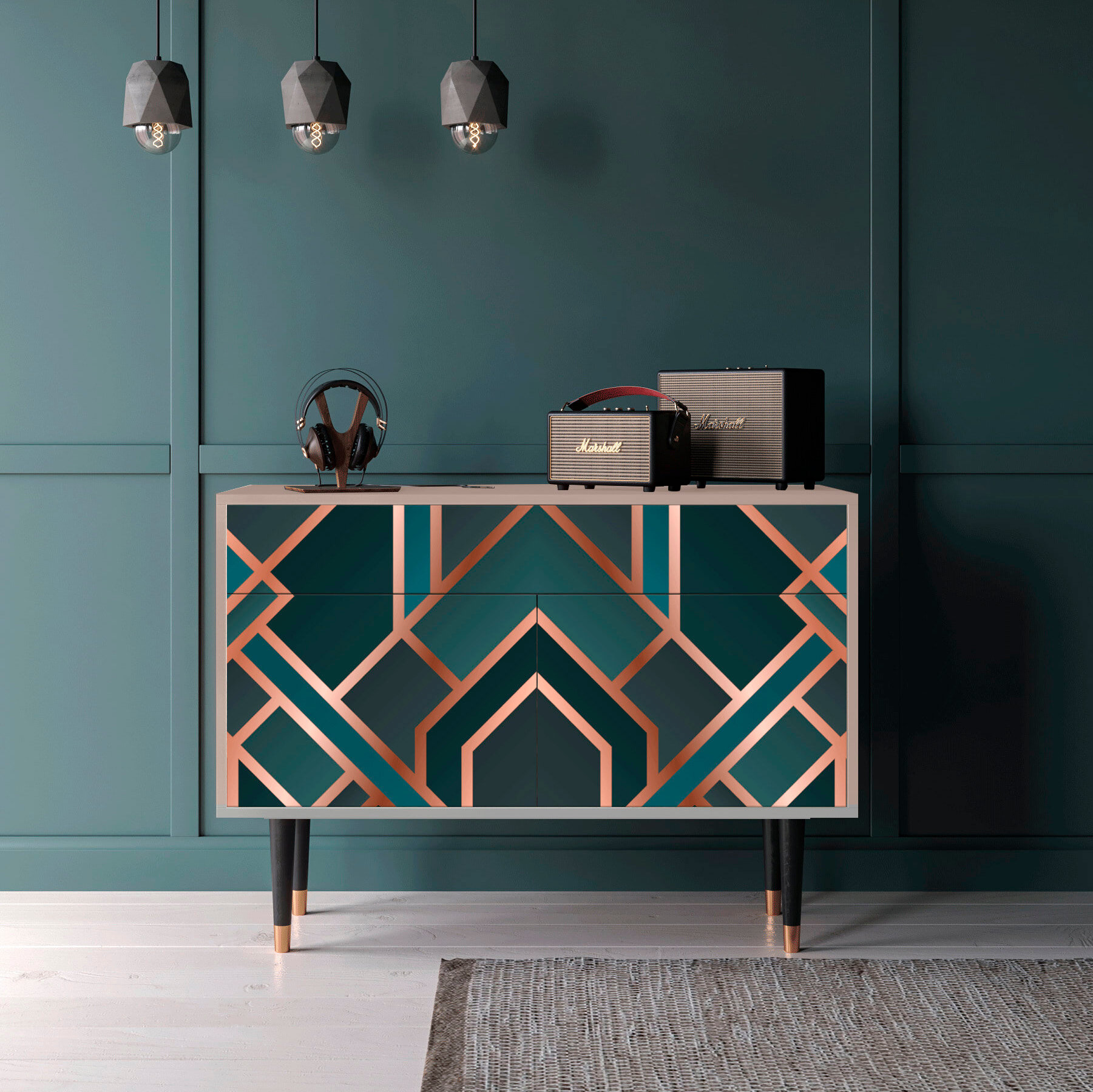 Комод - STORYZ - BS4 Bronze Crossroad, Размер - 115 x 85 x 48 см, Цвет корпуса - Бежевый