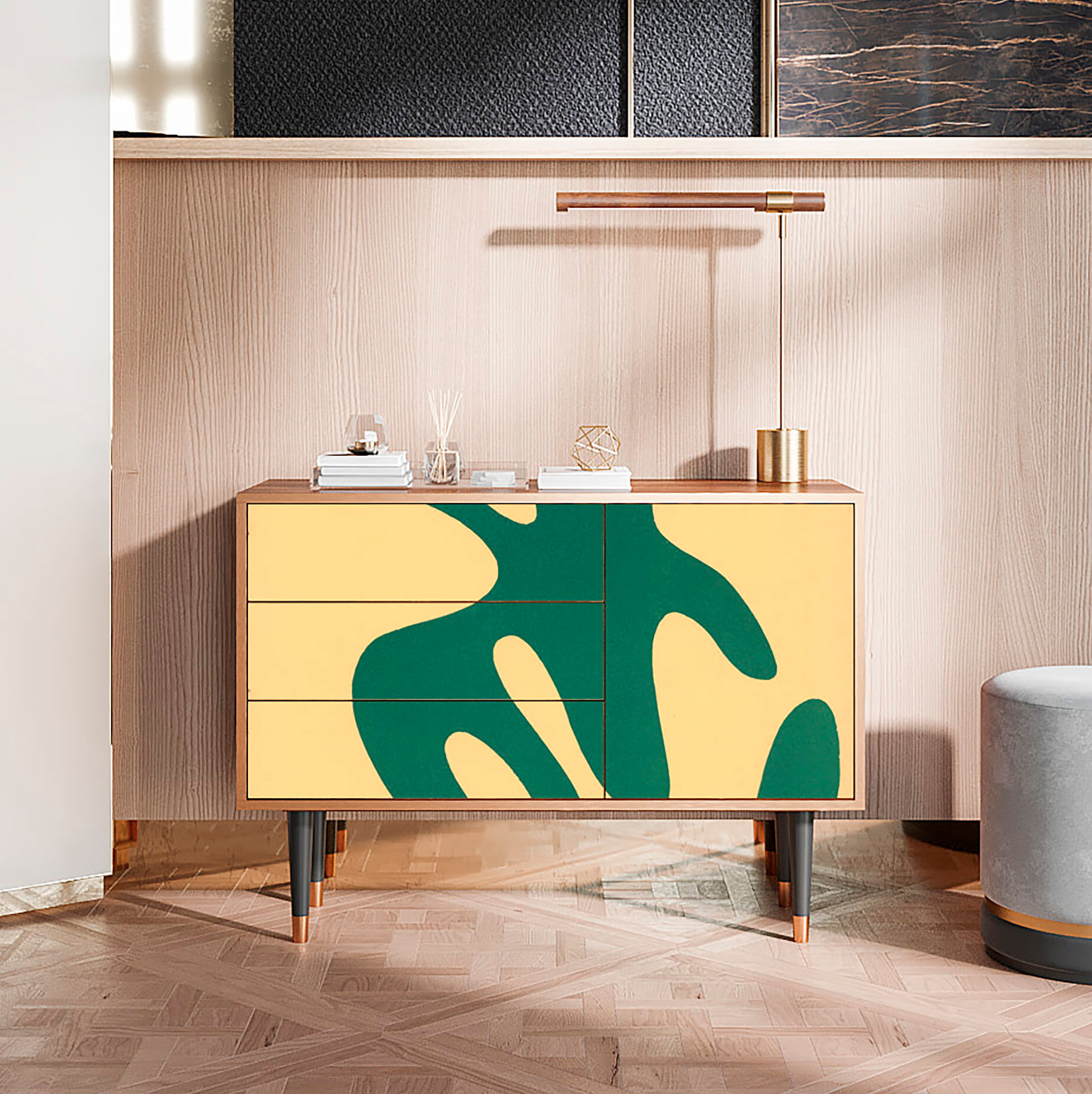 Комод - STORYZ - S3 Constellations by Jean Arp, Размер - 115 x 84 x 41 см, Цвет корпуса - , Орех