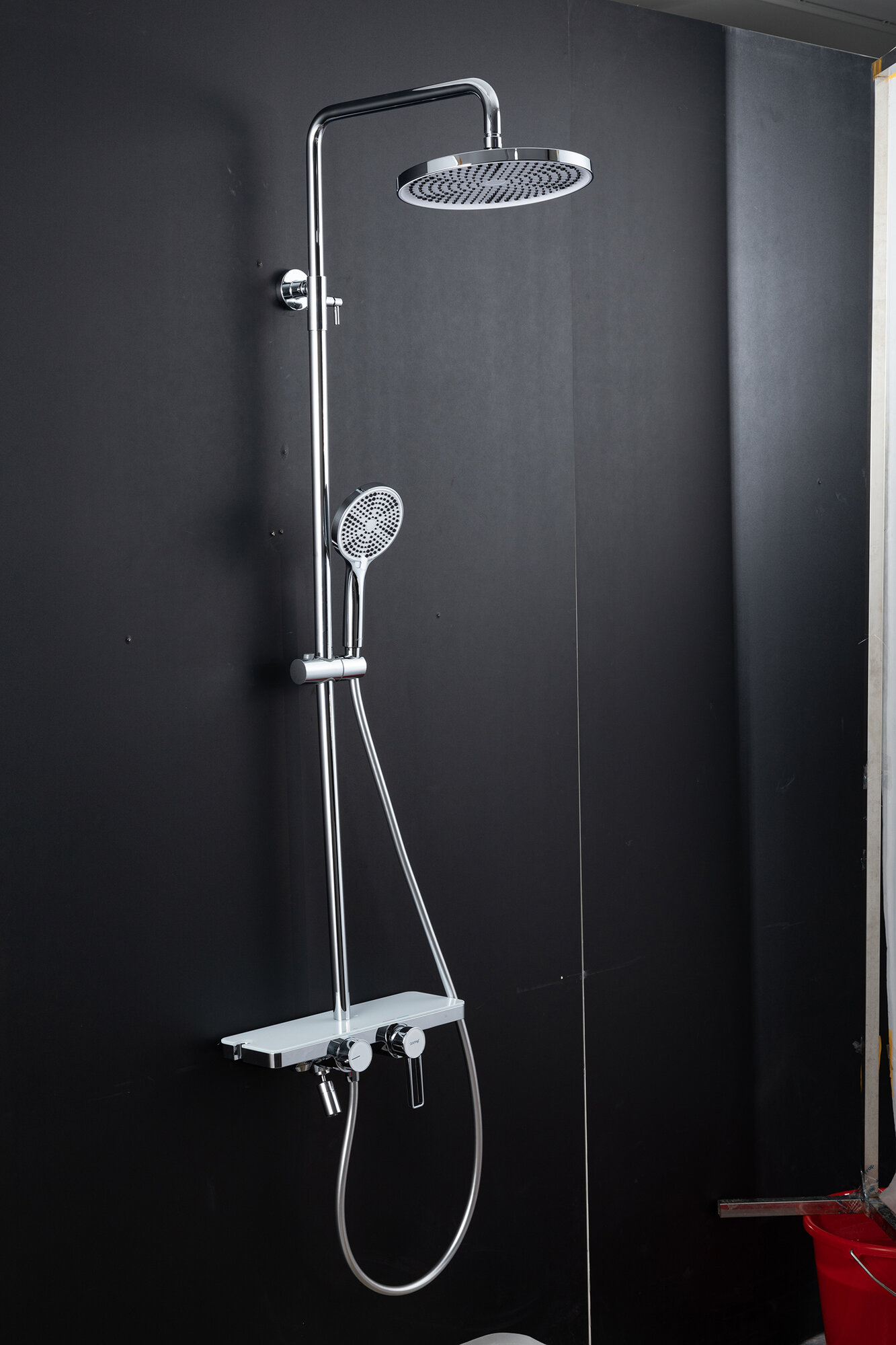 Душевая система со смесителем и тропическим душем Gappo G2496-20, латунь цвет хром/белый