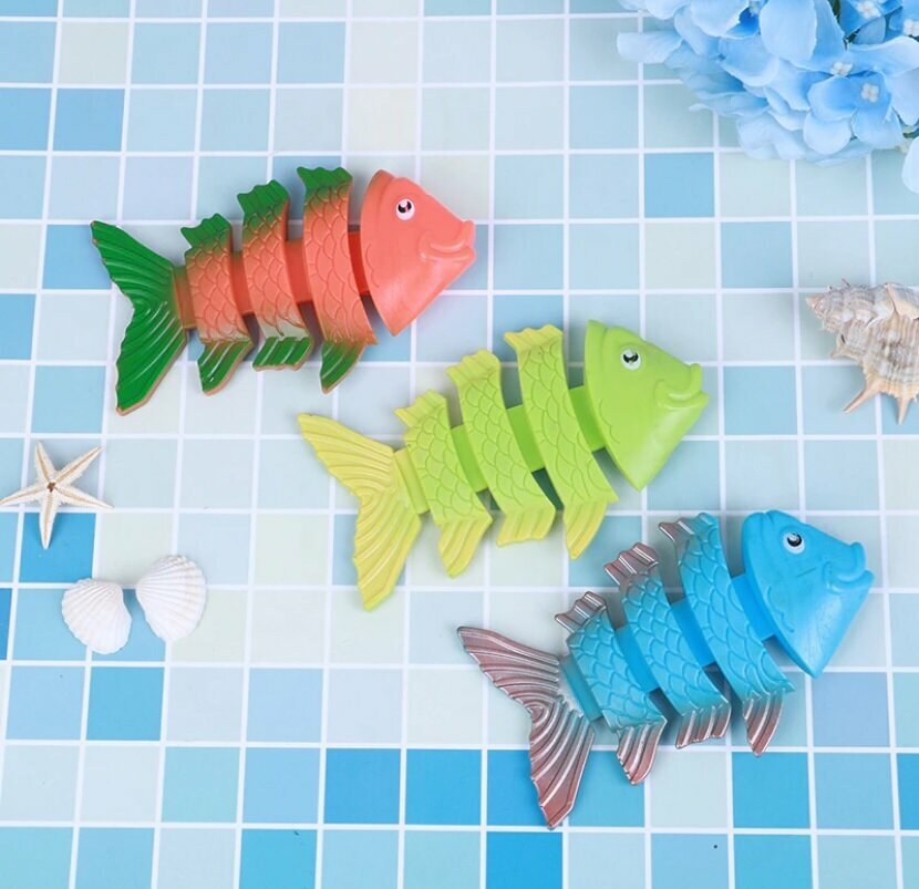 Тонущие (подводные) игрушки для бассейна Гибкие Рыбки (3шт), для ныряния и обучения плаванию