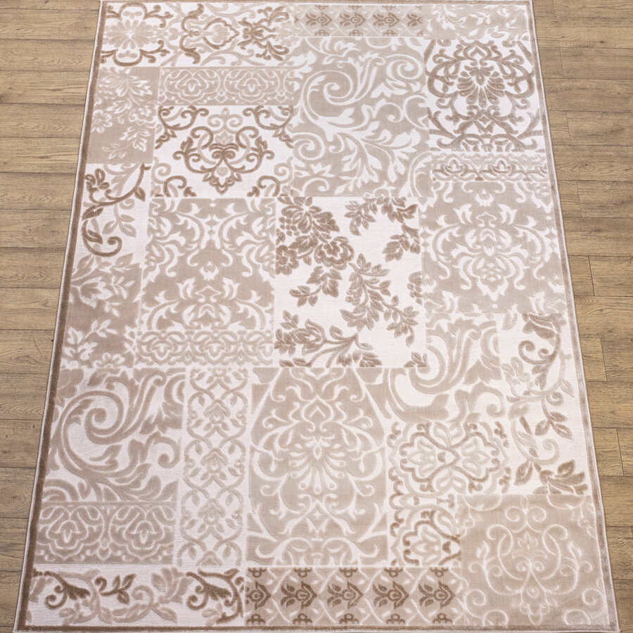 Ковер, Прямой, Бежевый, Золотисто-жёлтый, Коричневый, Классический, Пэчворк, на пол, в гостиную, спальню, в ассортименте (100 см. на 200 см.)