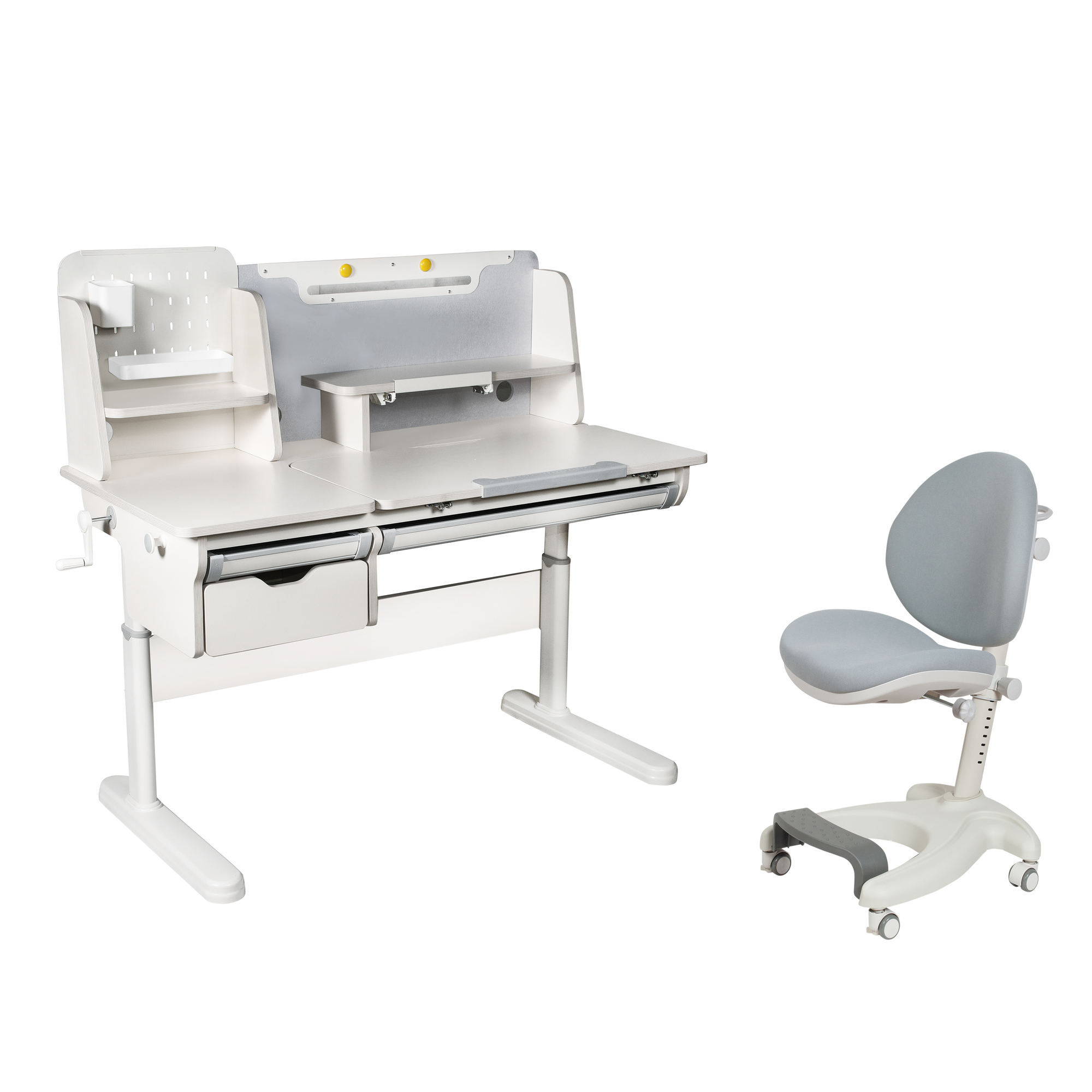 Комплект Cubby Ammi + Cielo, парта/кресло, серый, ЛДСП/металл/пластик