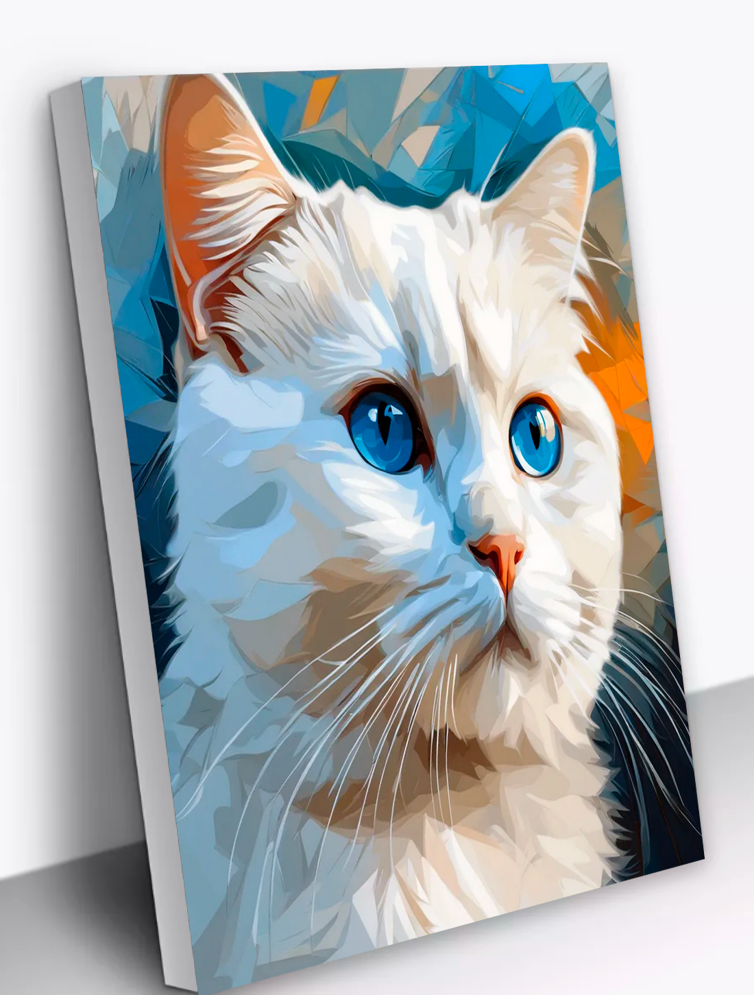 Картина по номерам "Белый кот" 40х50 см, хлопковый холст на подрамнике, акрил, АртТойс