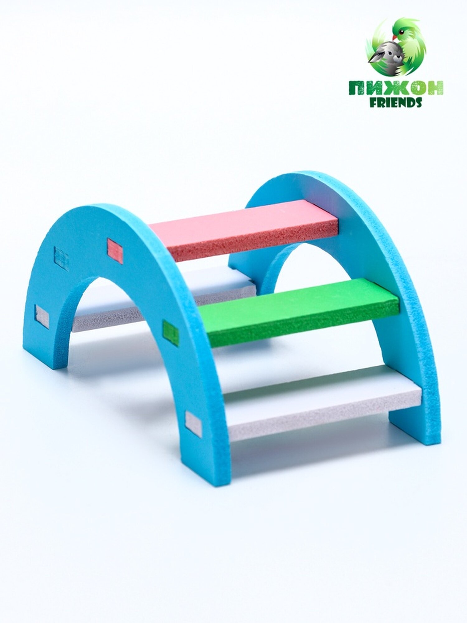 Лесенка для грызунов Сима-ленд, напольная, с цветными ступеньками