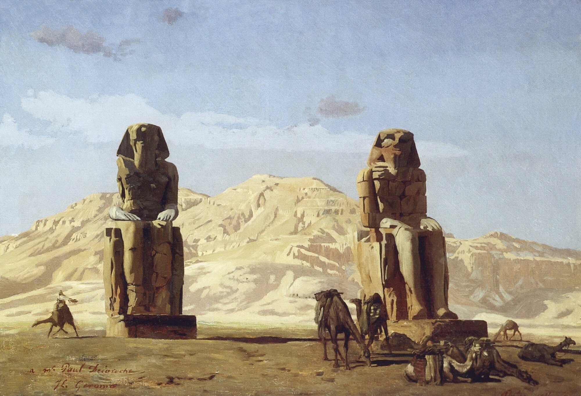Картина Жан-Леона Жерома Колоссы Мемнона (Аменхотепа III) 80х54 см
