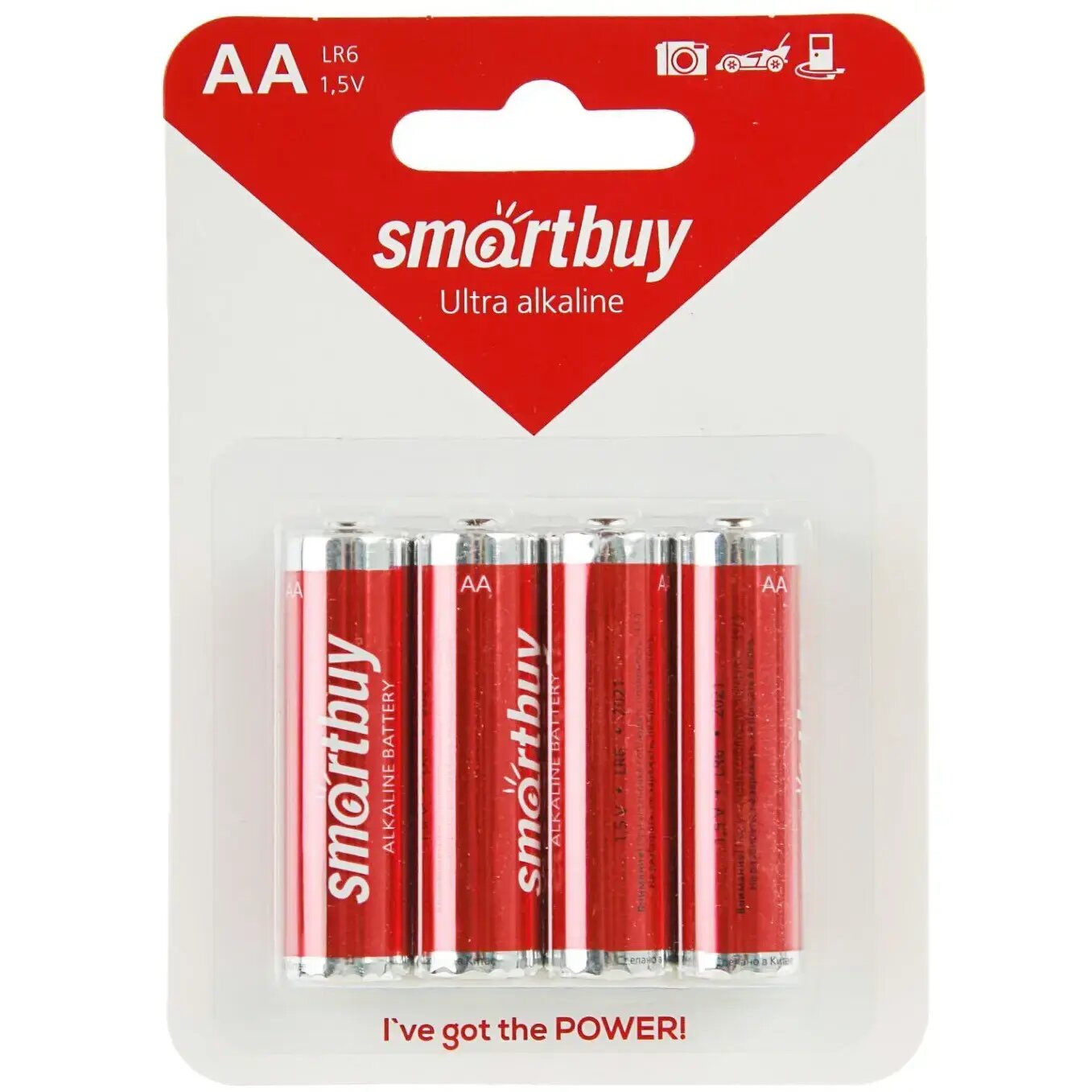 Батарейка AA LR6 SmartBuy Ultra Alkaline, 4 шт, 1,5V, надежная
