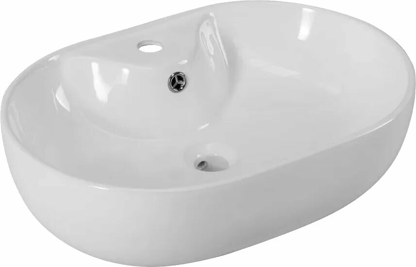Накладная раковина BelBagno BB1151 60 накладная, фаянсовая, со встроенным сливом-переливом, овальная, раковина для ванной, белая