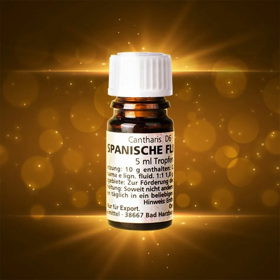 Возбуждающие немецкие капли для двоих, Spanishe Fliege D6 (шпанская мушка) Кантаридин1 флакон 5 мл