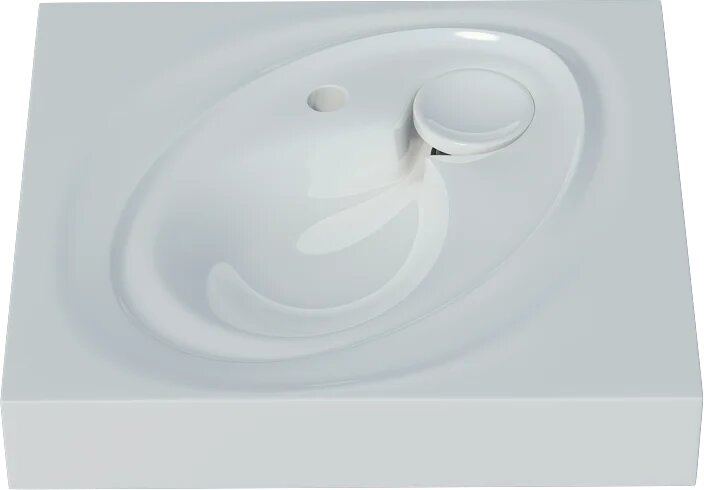 Раковина над стиральной машиной Madera Perla 60 на кронштейне, белая, глянцевая, раковина для ванной из искусственного мрамора, квадратная