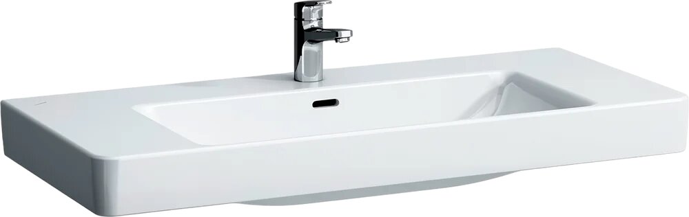 Раковина подвесная Laufen Pro S 8.1396.6.000.104.1 105 фарфоровая, раковина для ванной, белая, прямоугольная, со встроенным сливом-переливом