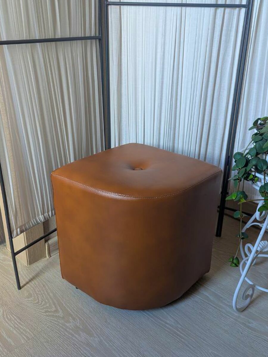Пуфик угловой для прихожей и спальни, Искусственная кожа, 35х35х40 см.