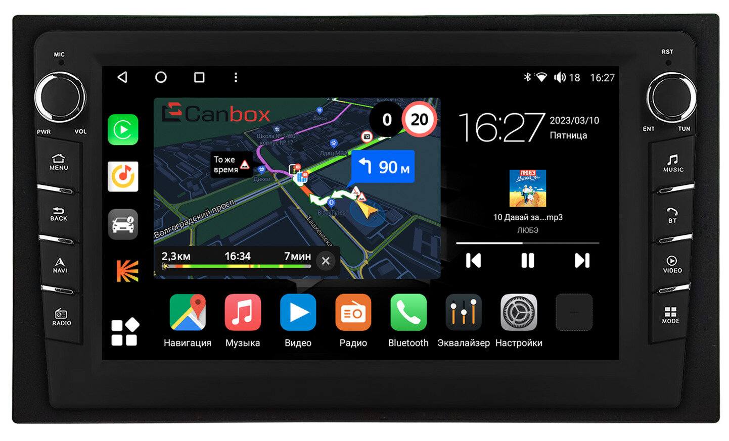 Штатная магнитола Mercedes-Benz Actros 2011-2023 Canbox M-Line 7831-9-0596 Android 10 (4G-SIM, 2/32, DSP, IPS) С крутилками