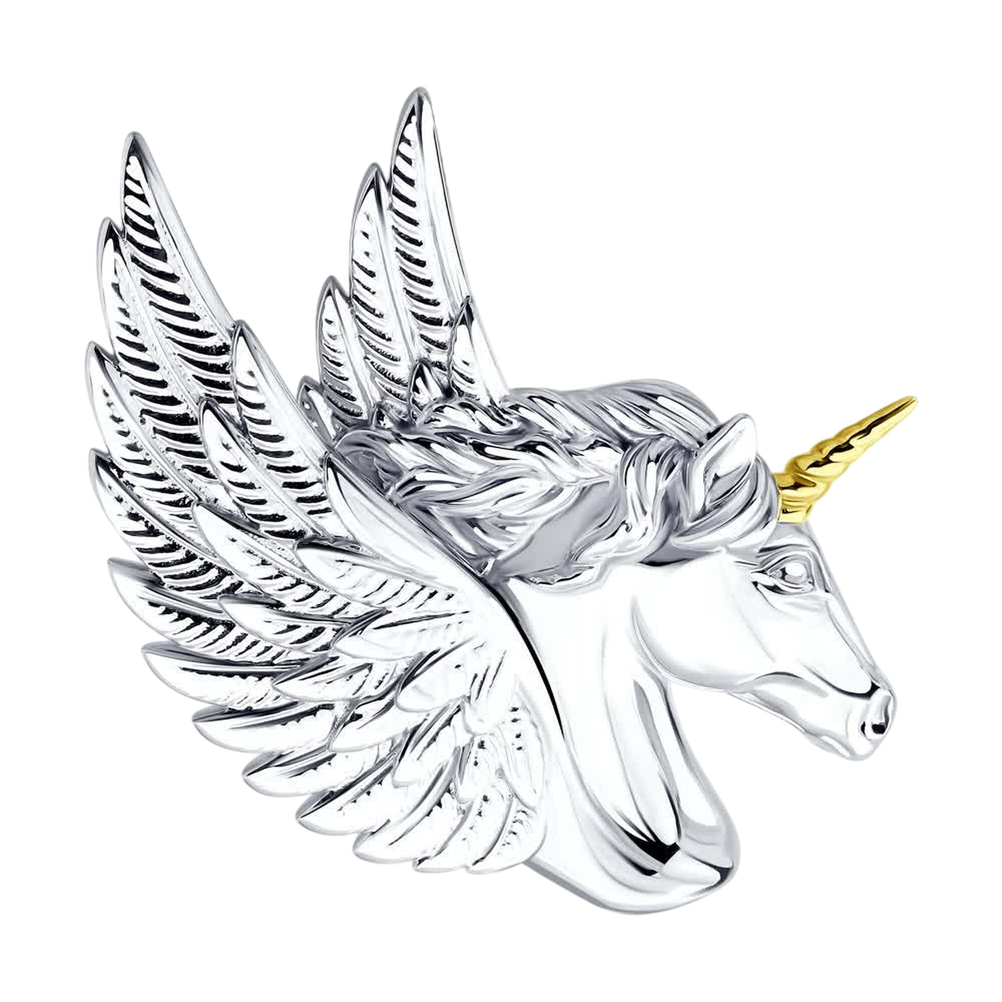 Брошь, серебро, 925 проба, родирование