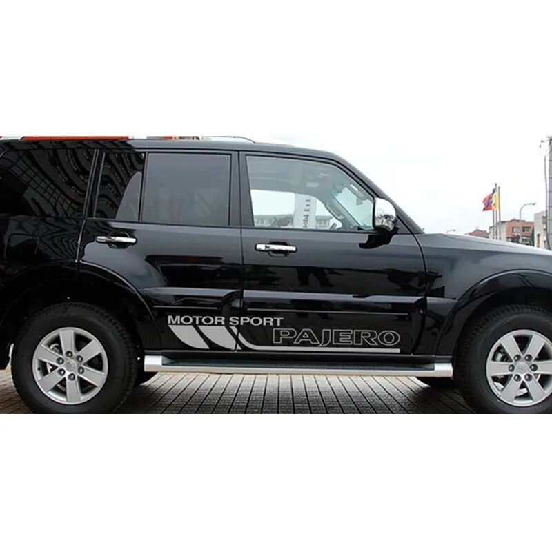 Боковые наклейки на дверь автомобиля для Mitsubishi Pajero, спортивные полосы, украшение, автомобильные аксессуары для Pajero, наклейки для пленки, GRAY