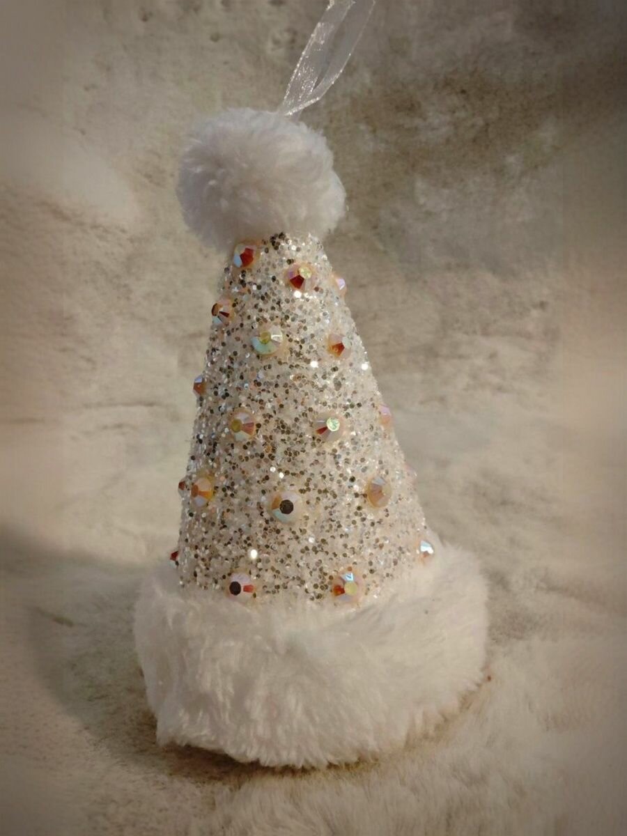 Елочное украшение "Колпак новогоднии ручной работы "13см