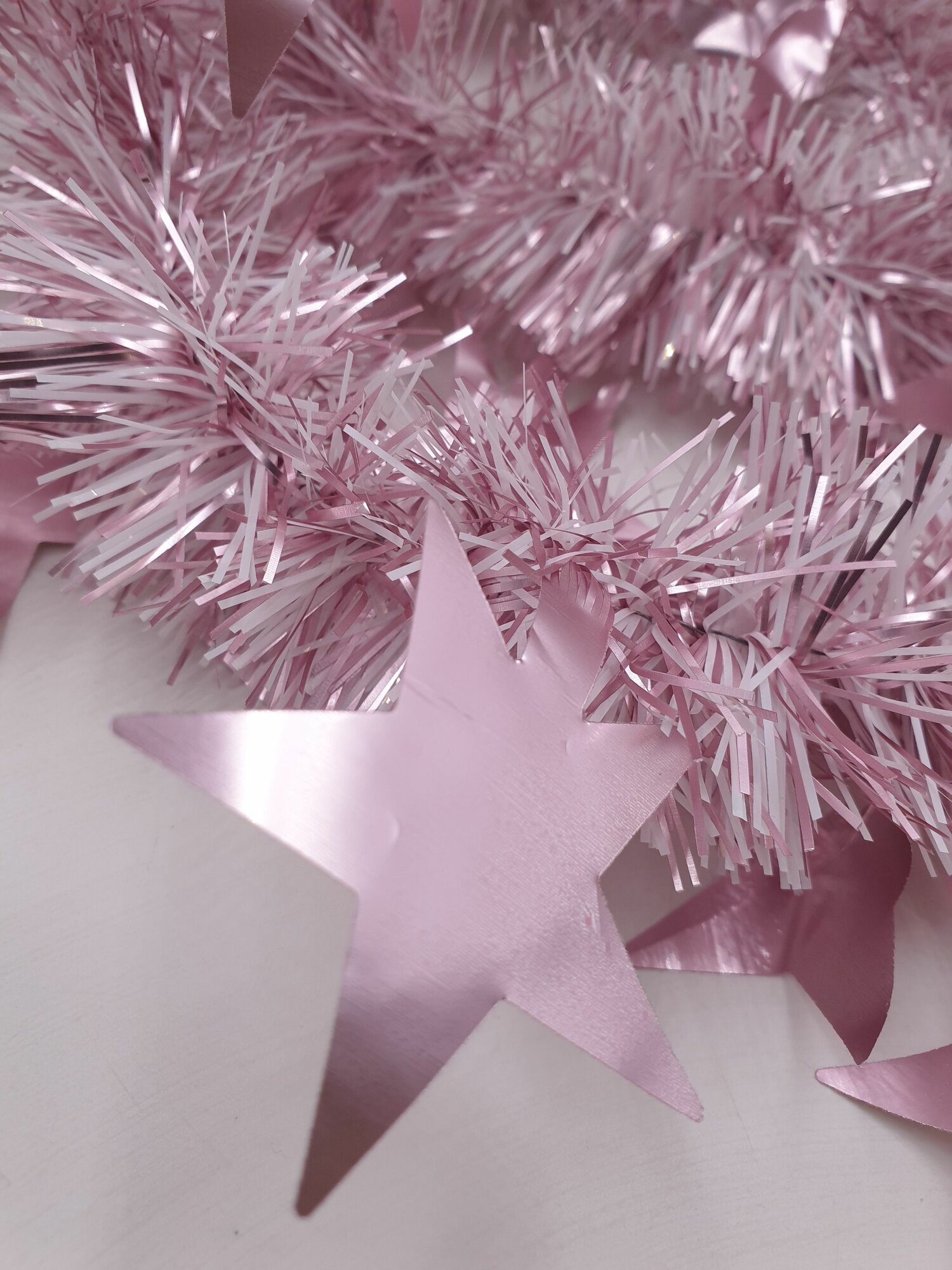 Набор Мишура звездочки матовая Цвет Розовая 5смX2м MAG6-50- 2-Z (3шт)