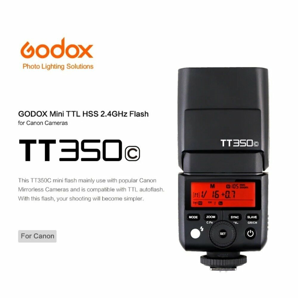 Godox TT350 Камера TTL вспышка TTL 1 / 8000s Высокоскоростная вспышка беспроводной X - системы 2.4G For Canon
