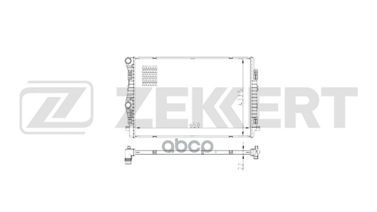 Радиатор охлаждения двигателя VW Golf VII VIII 12- Passat VIII 14- Skoda Octavia III IV 12- Sup Zekkert арт. mk-1678