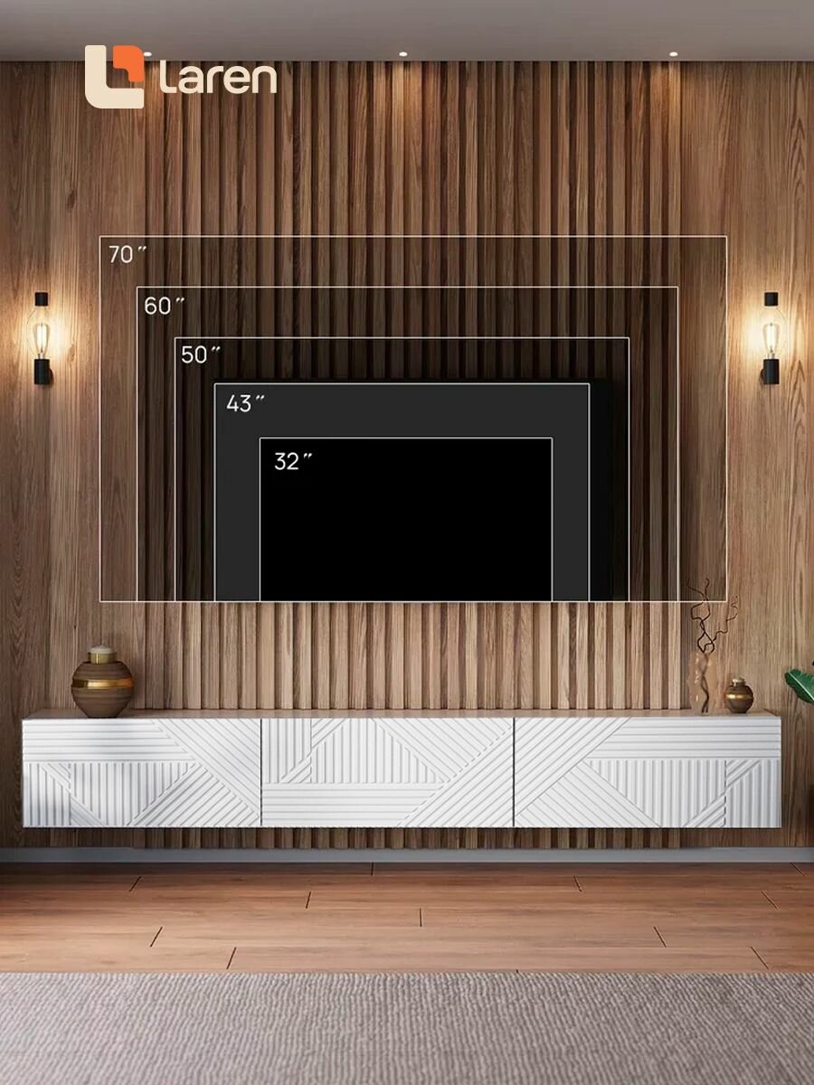 Тумба под телевизор подвесная длинная 210 см