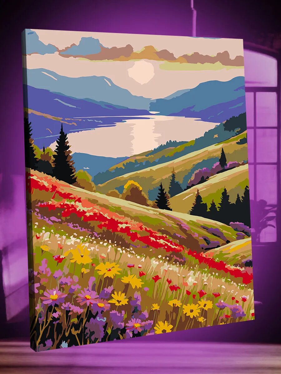 Картина по номерам Летний пейзаж с озером