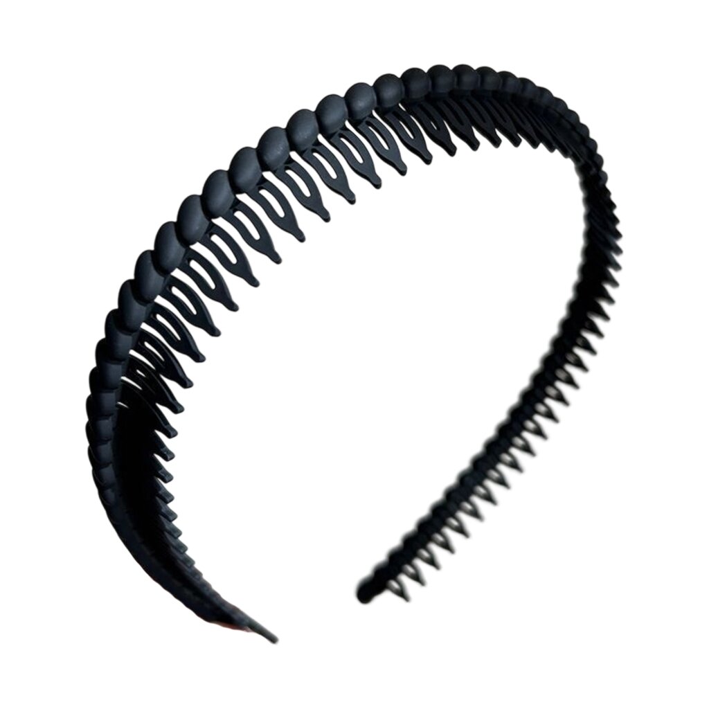Нескользящая пластиковая повязка на голову с зубьями, женская повязка на голову-черный
