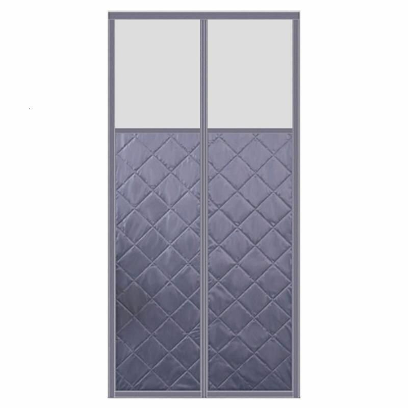 Утепленная зимняя дверная занавеска с магнитной фиксацией и ветрозащитой для домов с детьми или пожилыми, - W90H220 - 4