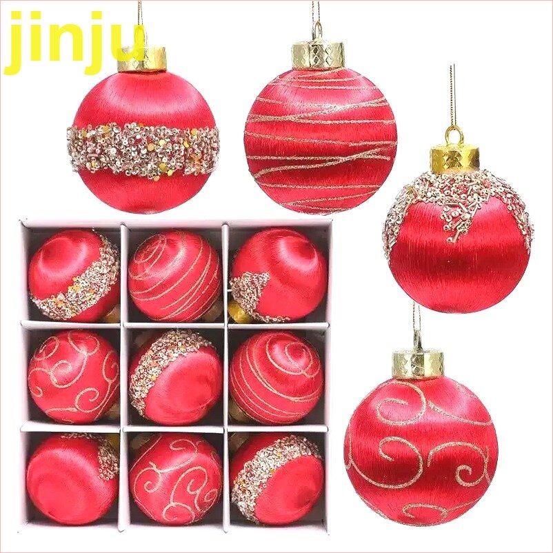 Набор ёлочных шаров "Christmas Tree Ball", ABS, красные, 10см, 9шт — фото 1
