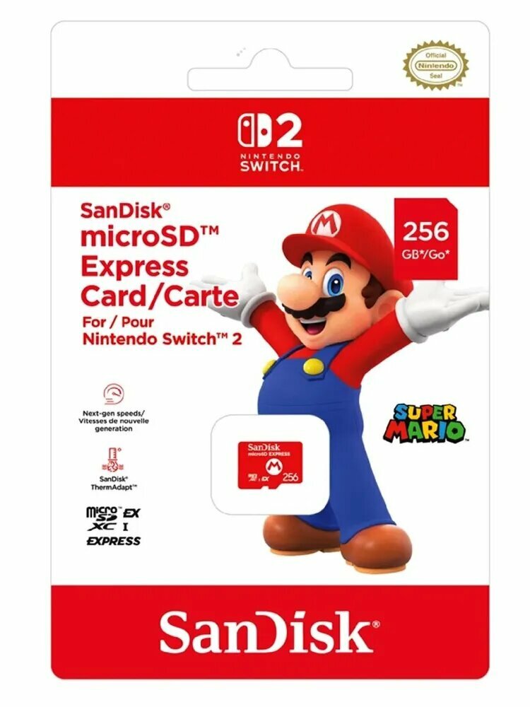 SanDisk microSD Express Card для Nintendo Switch 2 карта памяти -256GB