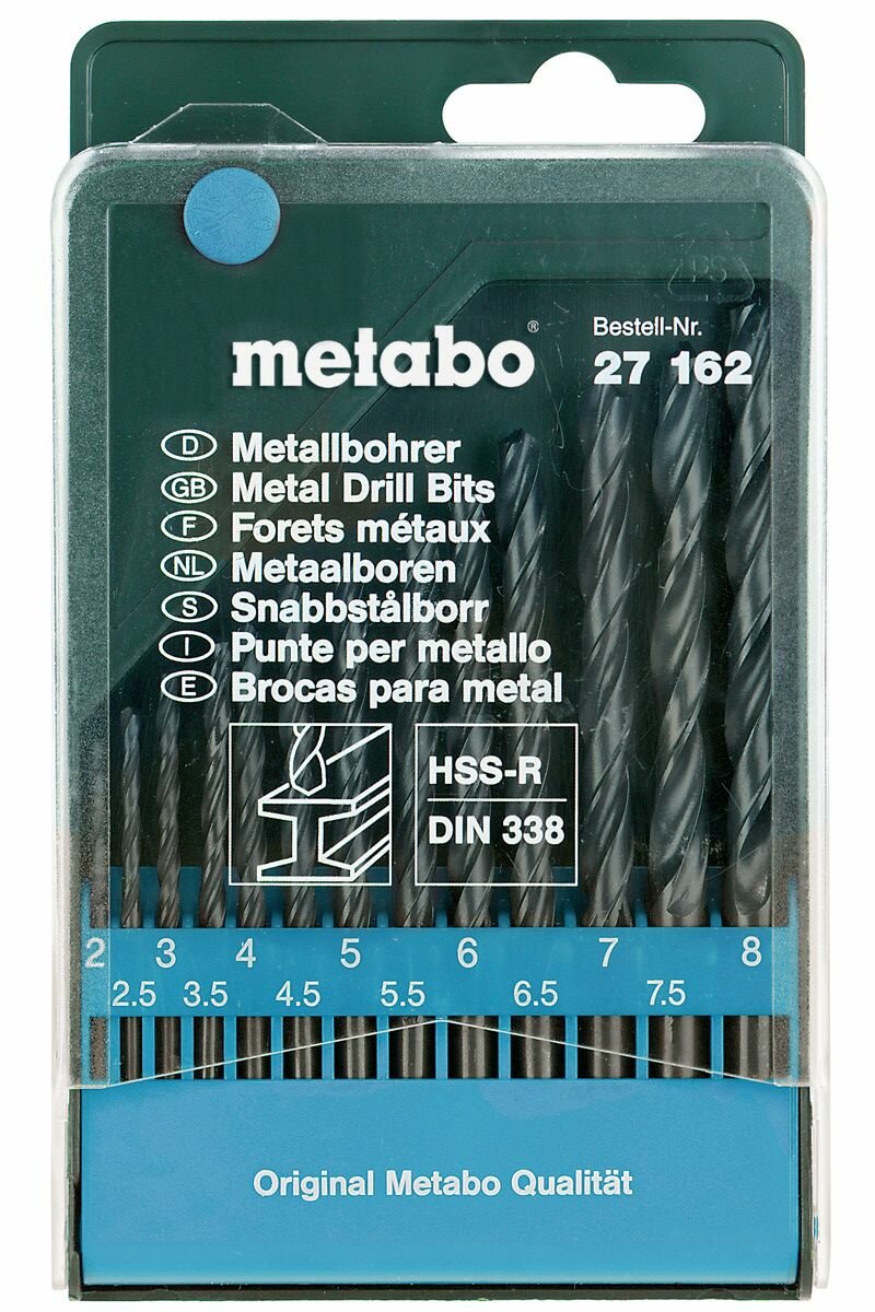 Набор сверл Metabo HSS-R по металлу 13 шт (27162)