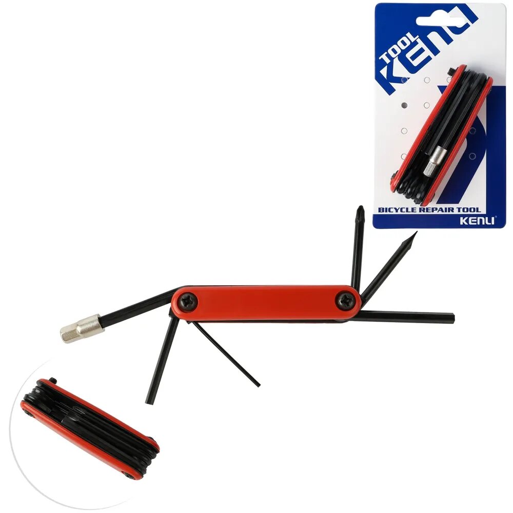 Мультитул Kenli KL-9804A 7 функций: шестигранники 2/4/5/6/8мм, отвертки - плоская/крестовая