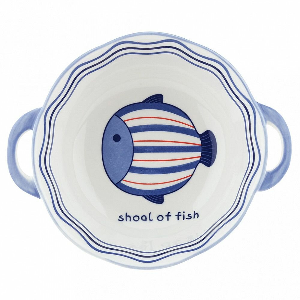 Сервировочный салатник Домашняя мода Синий полосатик