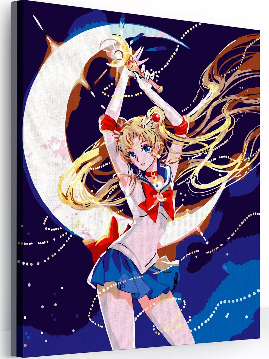 Картина по номерам на холсте с подрамником 40х50 см Сейлор Мун