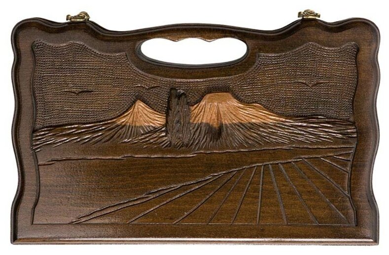 Нарды резные "Арарат" с ручкой 30, Haleyan