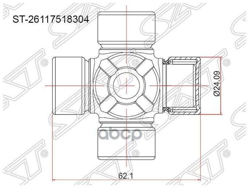 Крестовина BMW E30/E34/E83VOLVO XC90/MERCEDES C203/E211/E210/S220/NISSAN X-TRAIL T31 Sat арт. ST26117518304