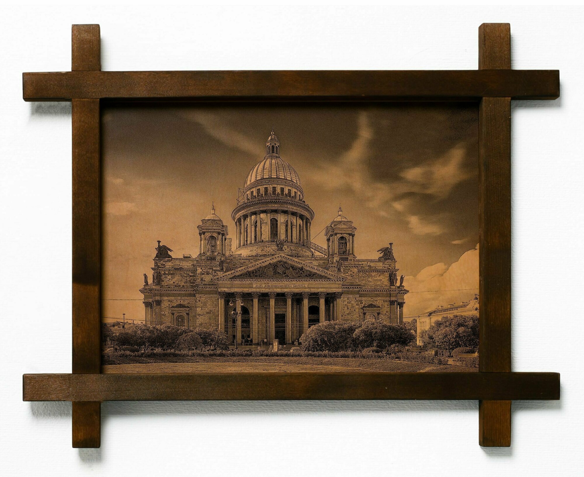 Картина интерьерная из кожи "Исаакиевский собор", BoomGift