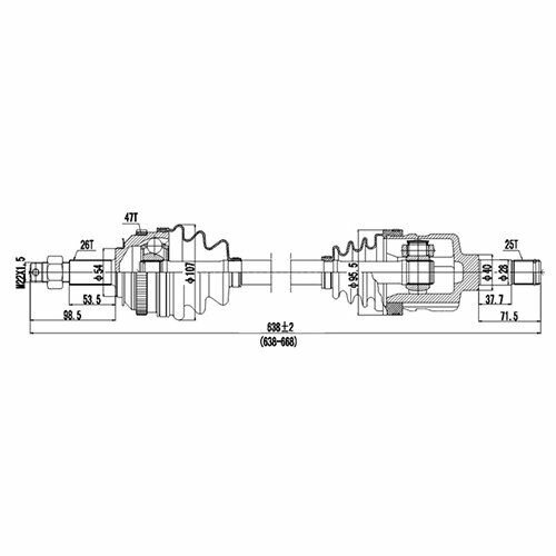 Вал приводной Dynamatrix-Korea DDS208024 для Chrysler Voyager III