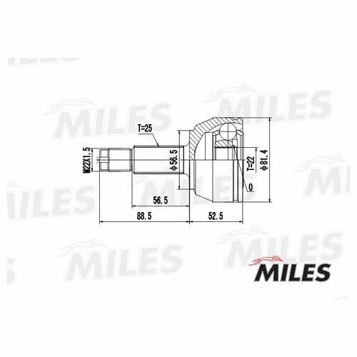 ШРУС MILES GA20101 для Ford Escort V, VI, VII, Fiesta III, IV, Orion III, Puma