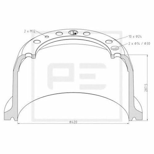 Барабан тормозной Pe Automotive 10608300A