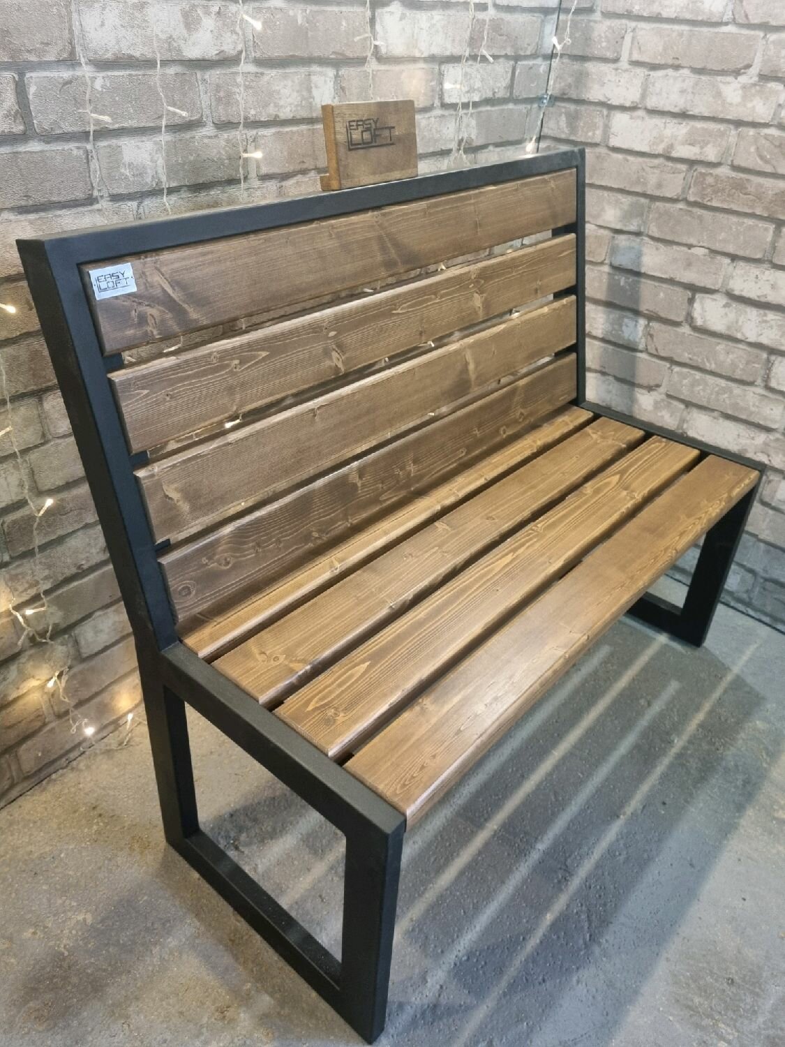 Скамейка в стиле лофт для дома и дачи, EasyLOFT, 50х100х80см