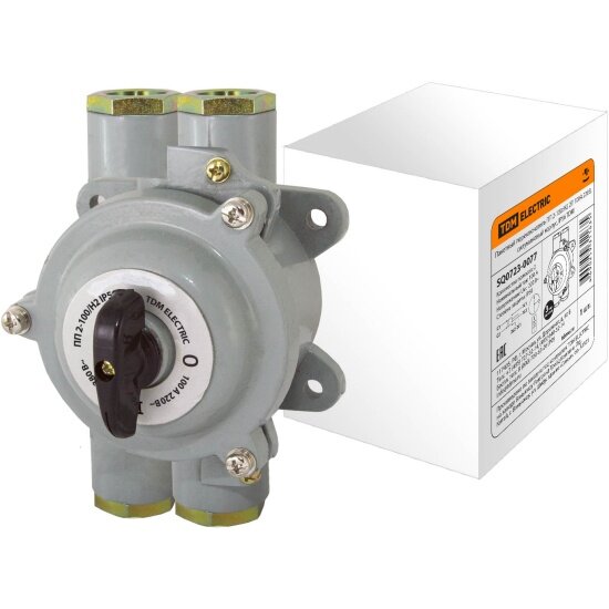 Пакетный переключатель Tdm Electric ПП 2-100/Н2 2П 100А 220В, силуминовый корпус, IP56, SQ0723-0077