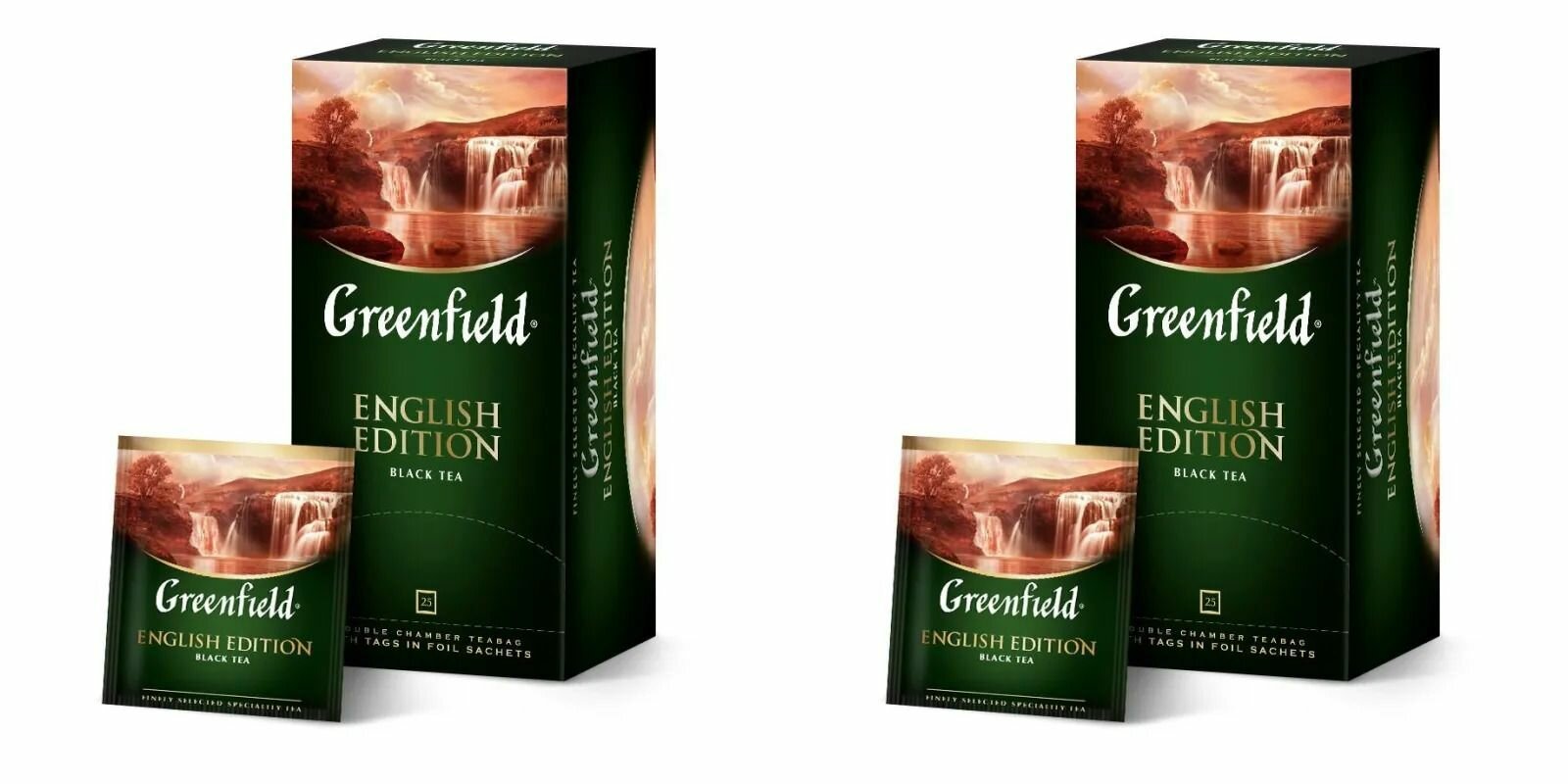 Greenfield Чай черный, English Edition, 25 пакетиков по 2 г, 2 уп