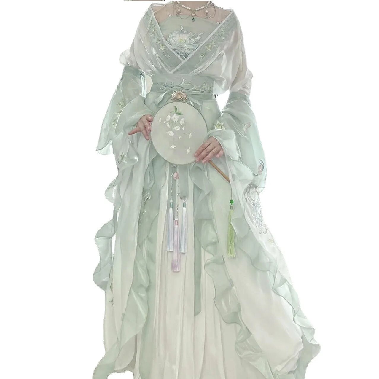 Solredo Женское зелёное ханьфу платье M (160-165CM)