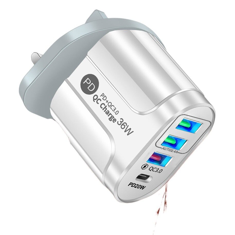 Зарядное устройство HCJTWIN, 36Вт, QC3.0+PD, 3USB, европейское