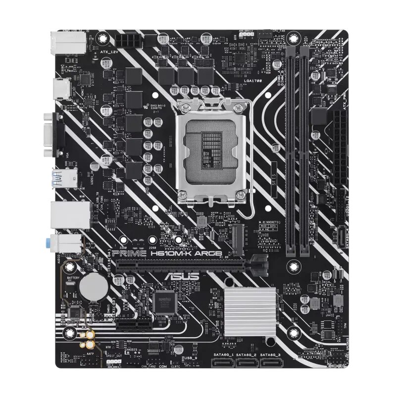 Материнская плата ASUS PRIME H610M-K ARGB, LGA1700, H610, DDR5, M.2