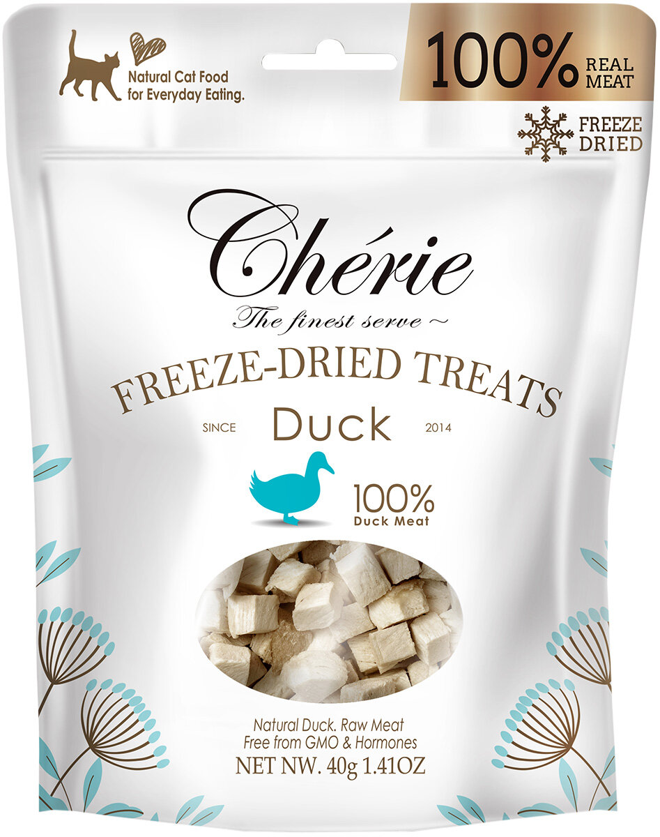 Лакомство PETTRIC CHERIE FREEZE-DRIED TREATS DUCK сублимированное для кошек с уткой 40 гр, 1 шт.