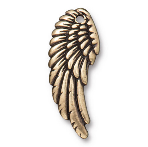 Подвеска, 28х11мм, TierraCast, Крыло ангела правое, базовый материал - оловянный сплав, бронзовое с чернением, 1 шт.