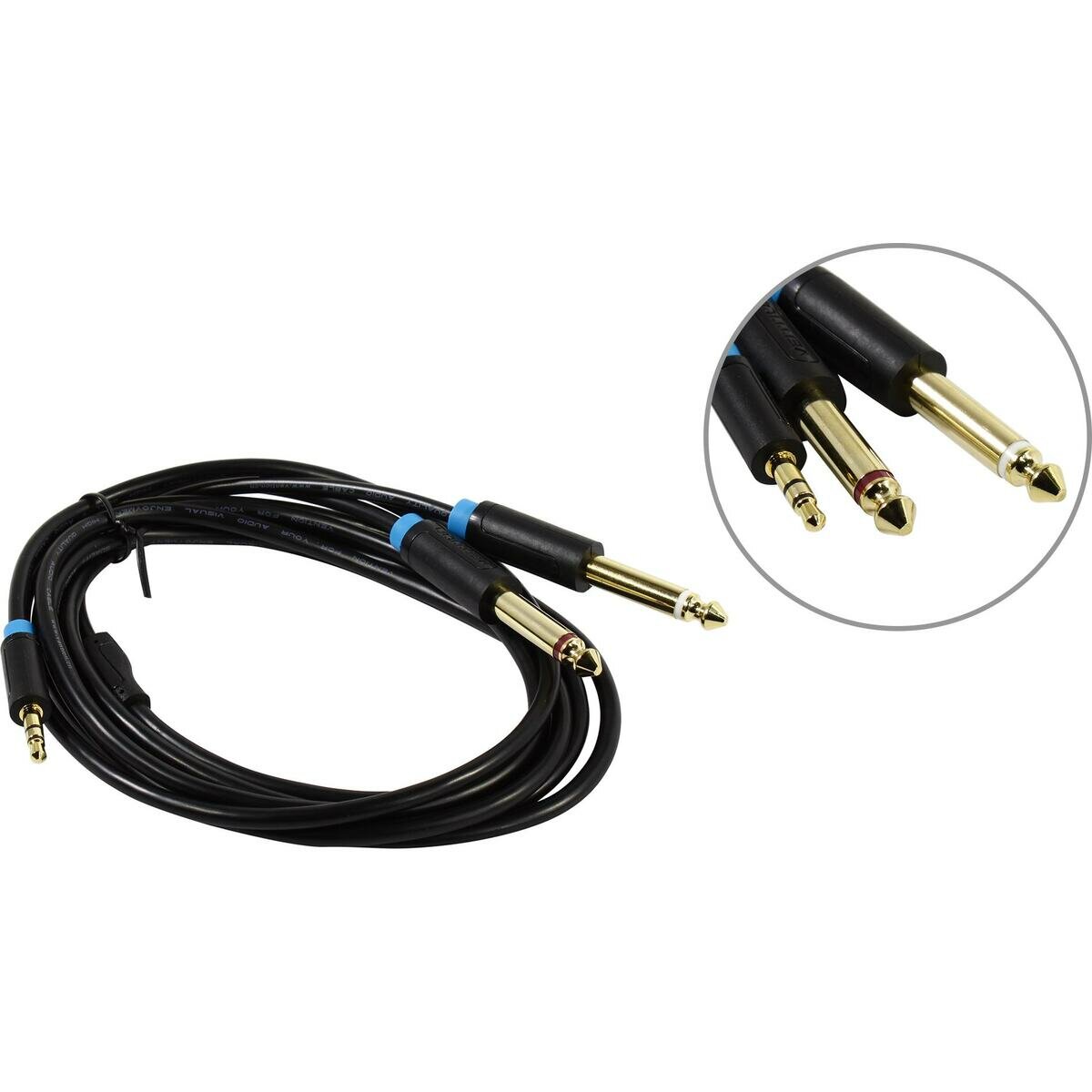 Vention Переходник Jack3.5-M --> 2xJack6.3-M 2м