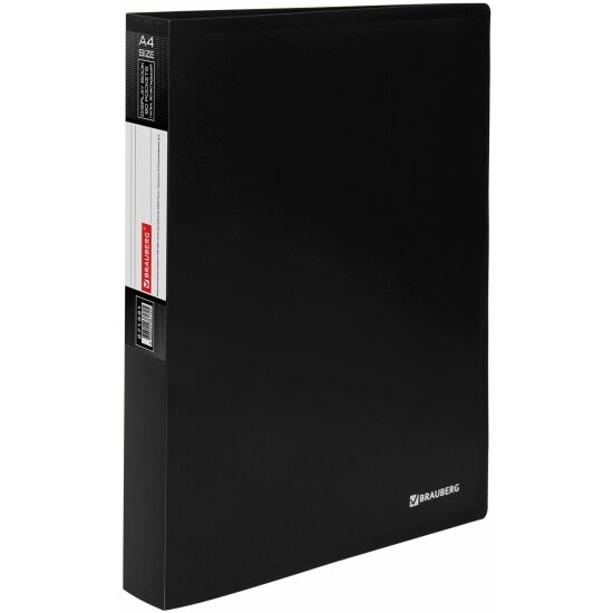 Папка Brauberg 80 вкладышей "Office", черная, 0,8 мм, 271331